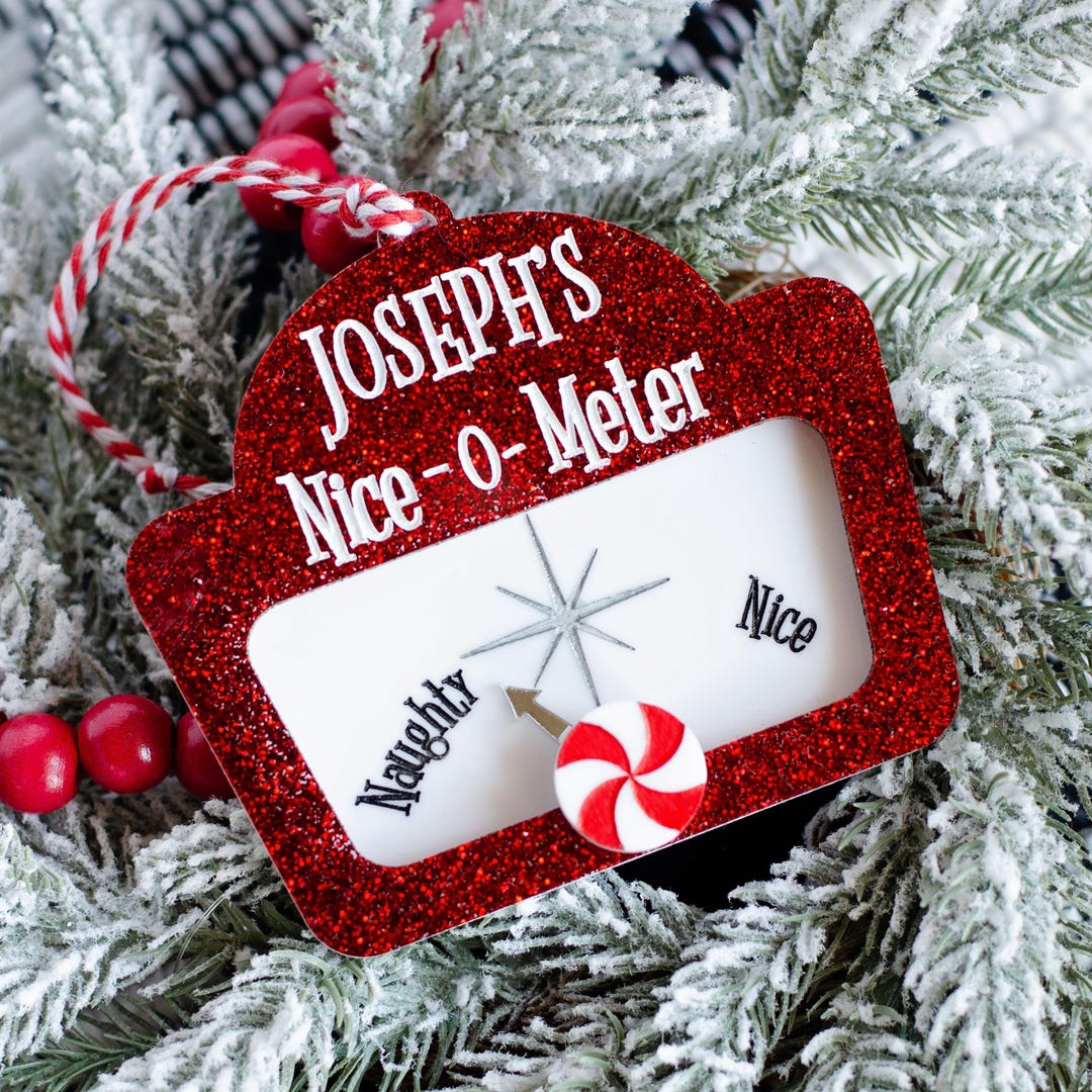 Nice-o-meter Christmas Ornament Personalized | Naughty or Nice Meter ...