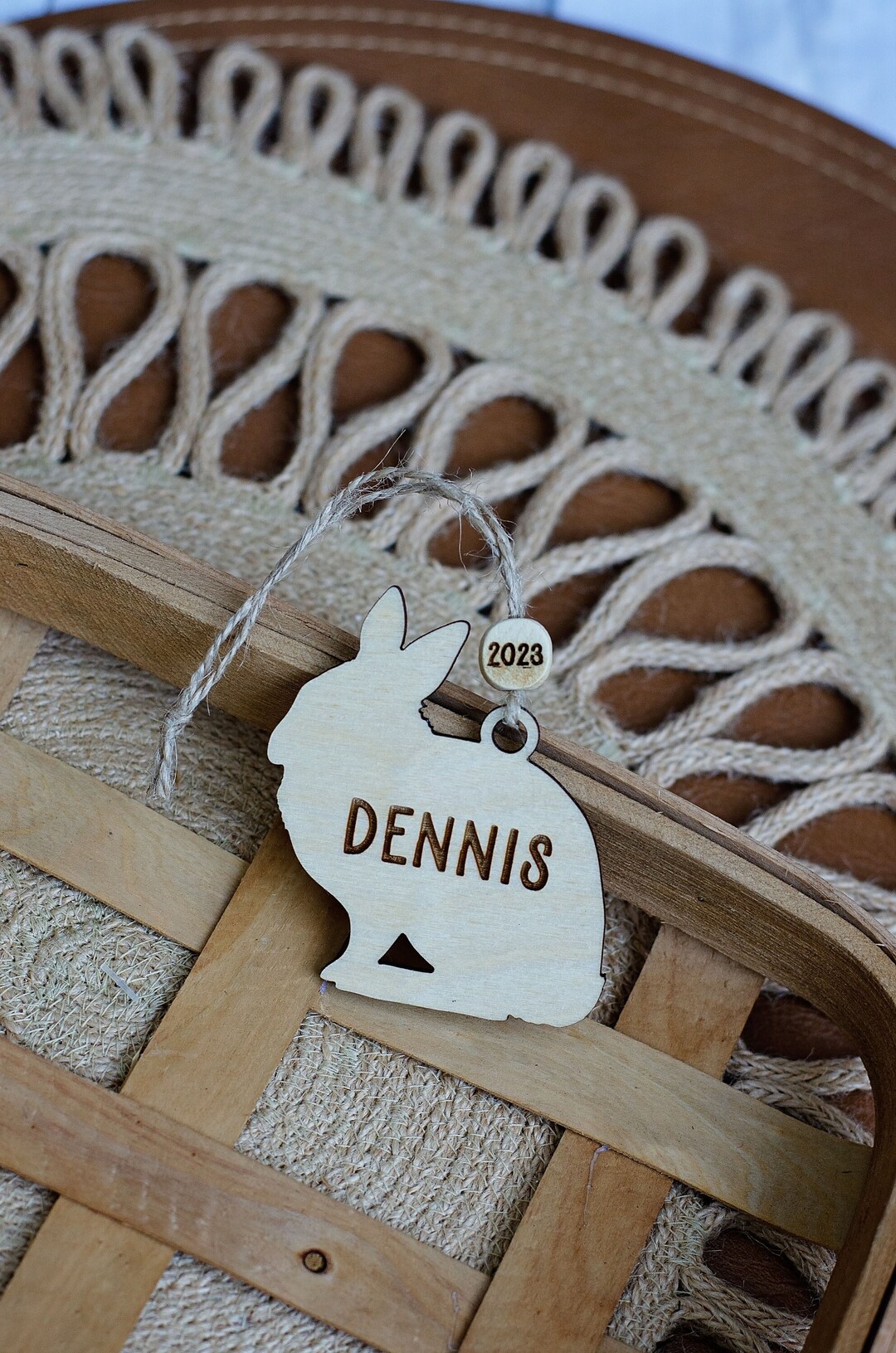 Simple Silhouette Rabbit Christmas Ornament | Gift for Bunny Owner ...