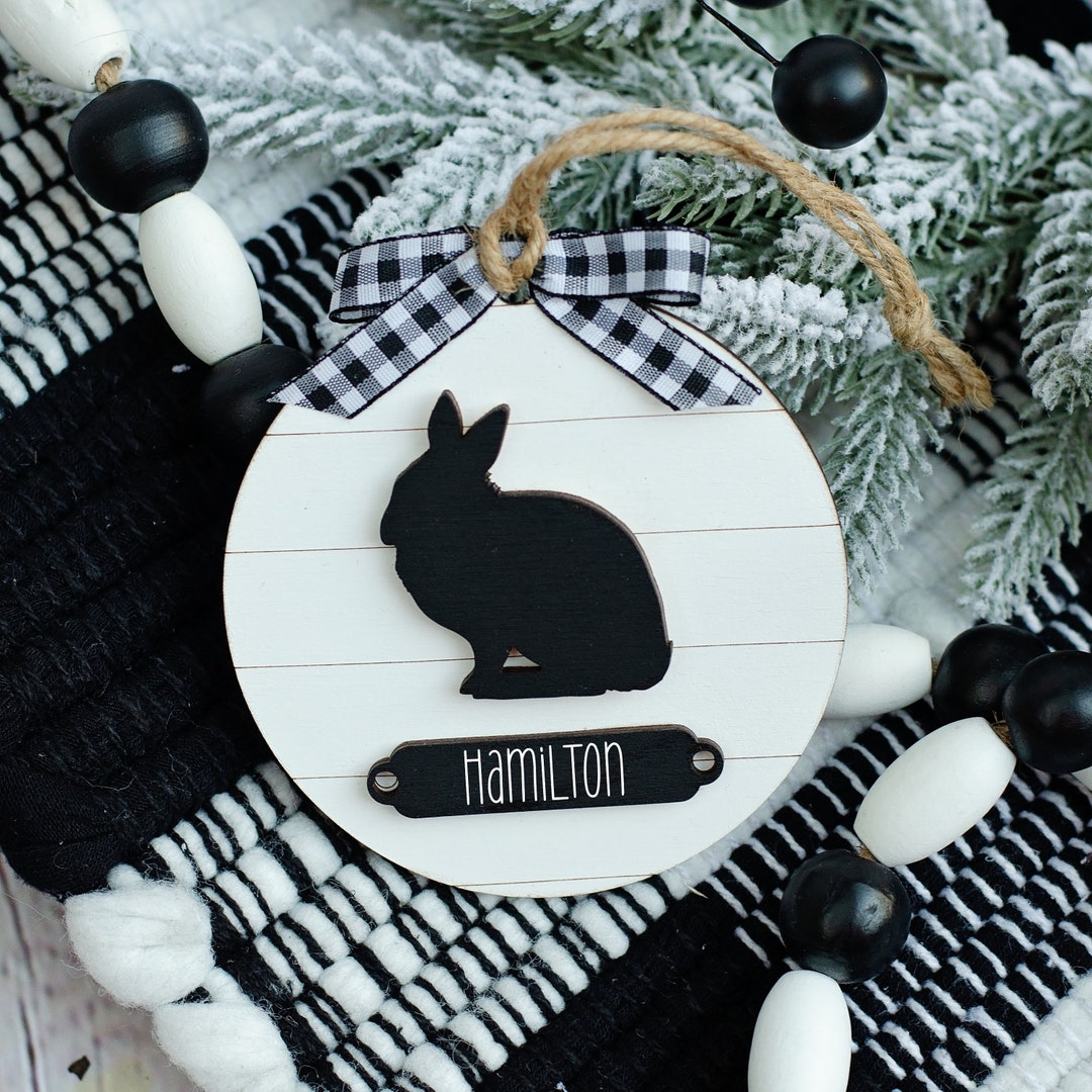 Rabbit Farmhouse Christmas Ornament | Gift for Rabbit Owner | Pet ...