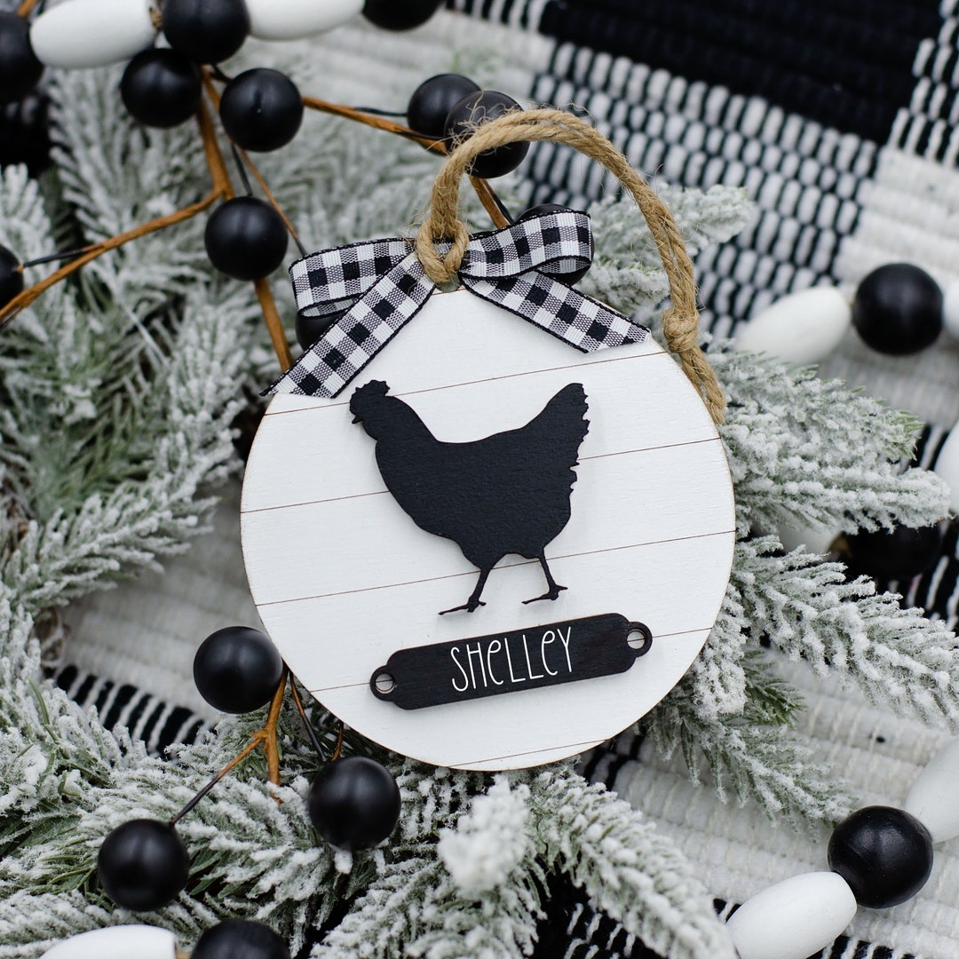 Chicken Farmhouse Christmas Ornament | Gift for Chicken Owner | Chicken ...