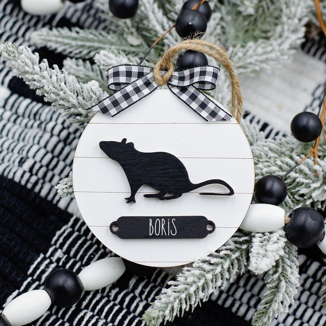 Pet Rat Farmhouse Christmas Ornament | Gift for Rat Owner | Rodent ...