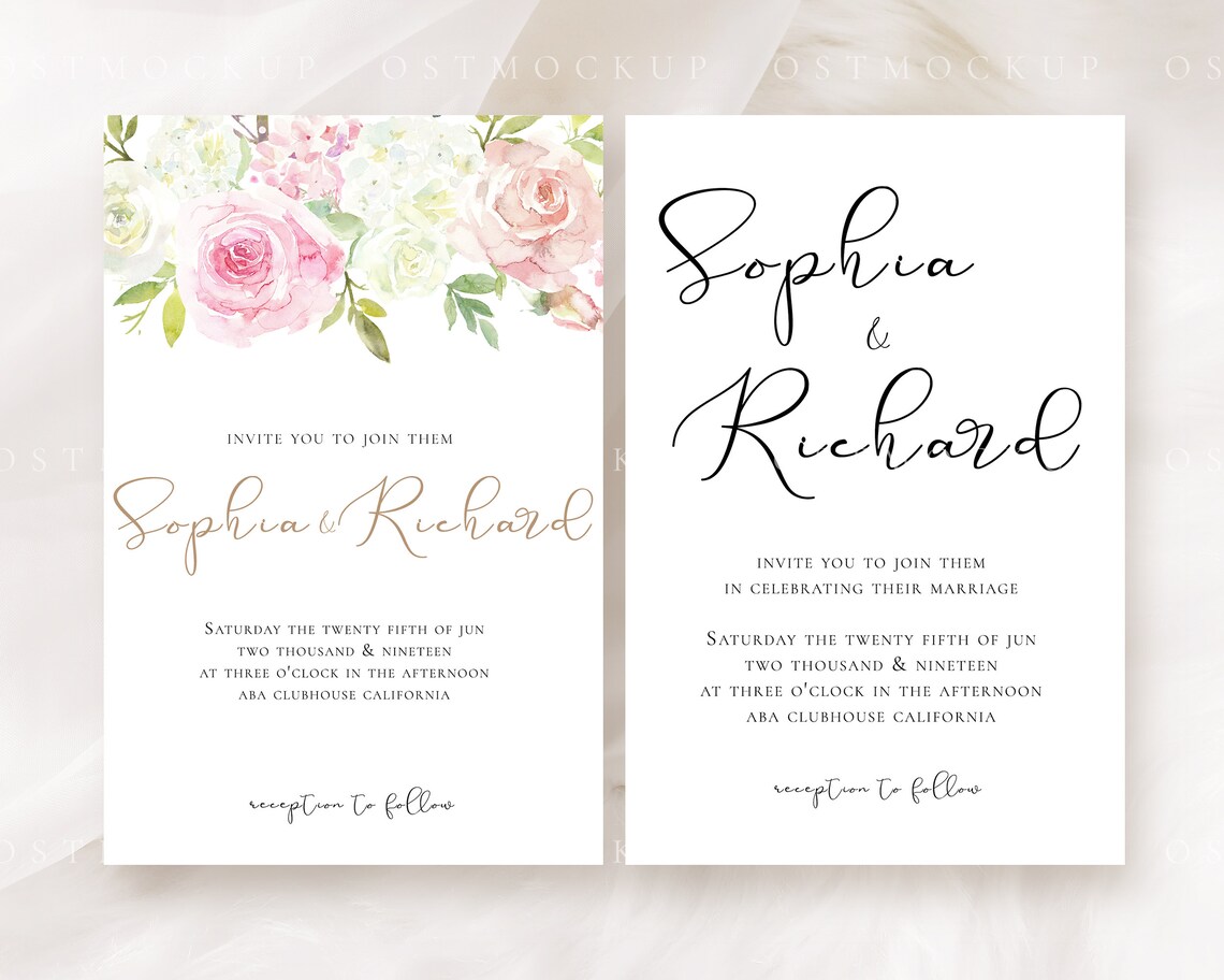 A6 Double Card Mockup Wedding Invitation Mockup Wedding Stationery ...