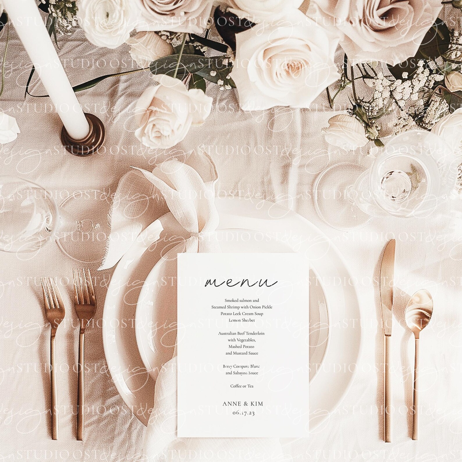Wedding Menu Card Mockup 5x7
