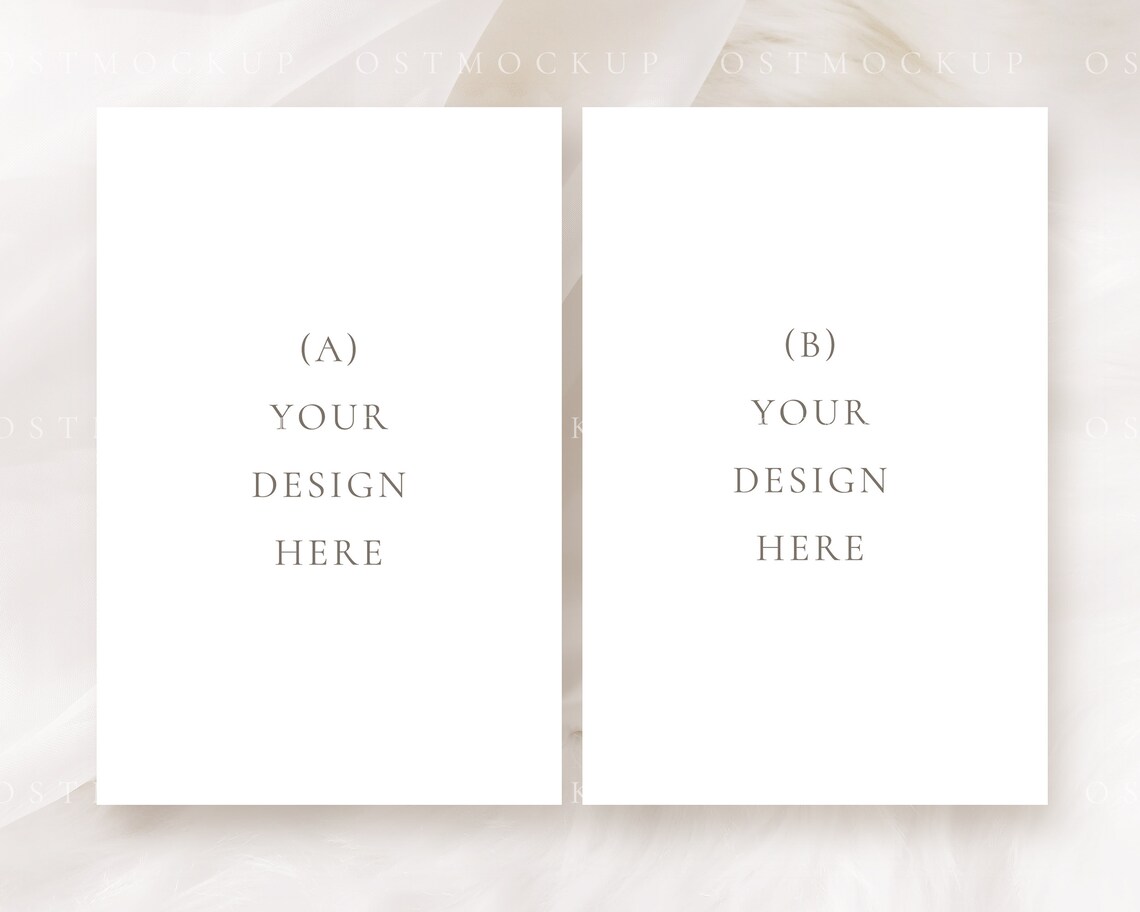 A6 Double Card Mockup Wedding Invitation Mockup Wedding Stationery ...
