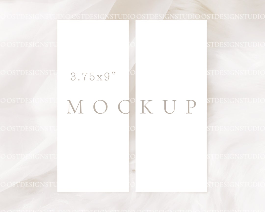 Wedding Program Mockup 3.75x9" Program Card Mockup Minimalism Program ...