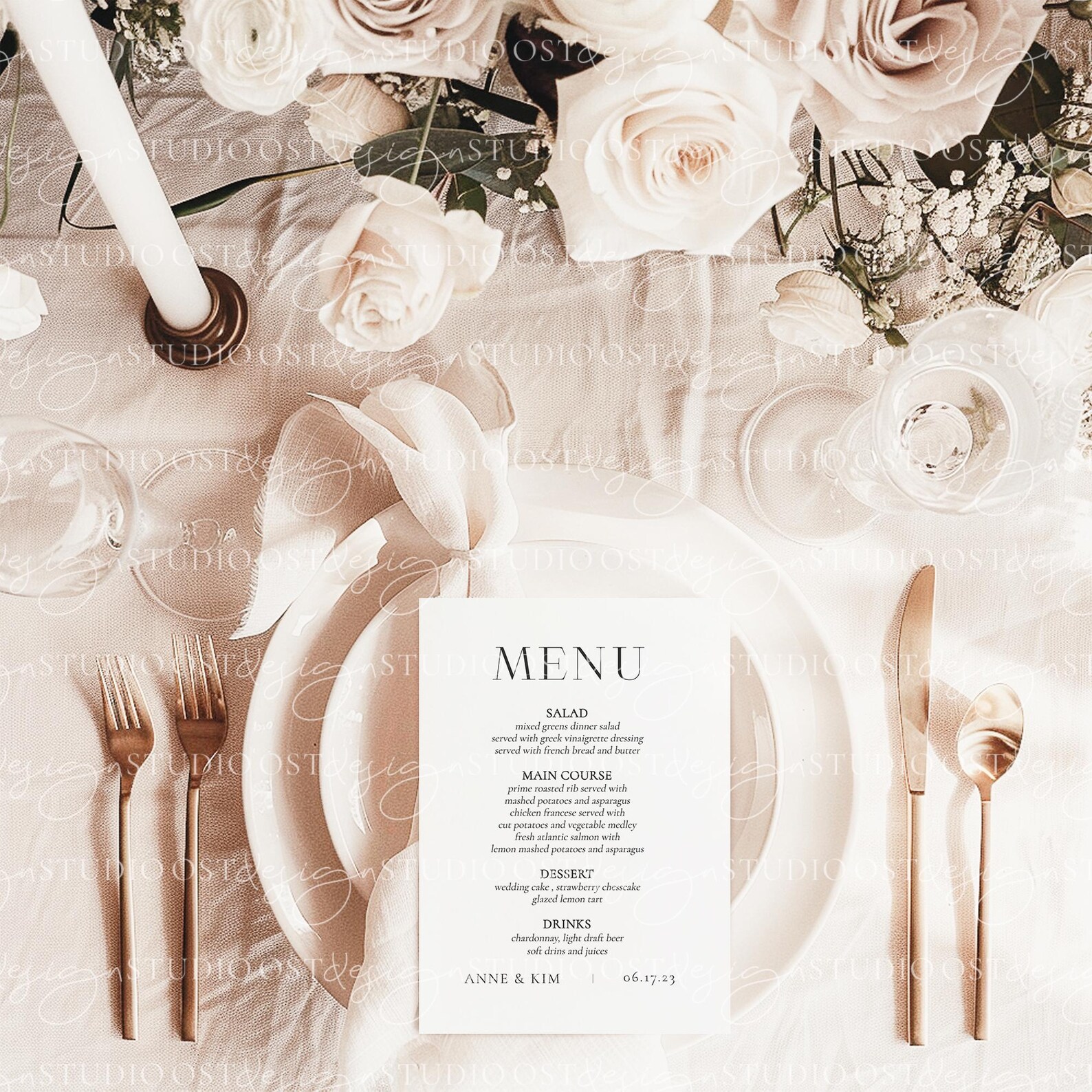 Wedding Menu Card Mockup 5x7 Card Mockup Event Menu Card Mockup Elegant ...