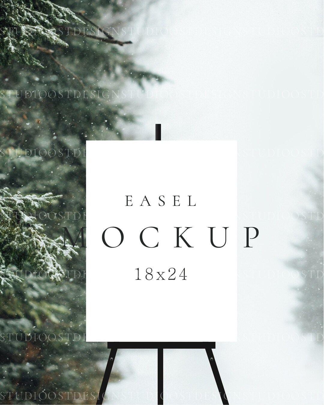 Winter Easel Sign Mockup Welcome Sign Mockup Wedding Easel Mockup ...