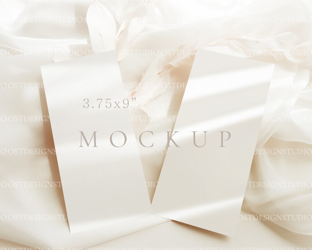 Wedding Program Mockup 3.75x9" Program Card Mockup Minimalism Program ...