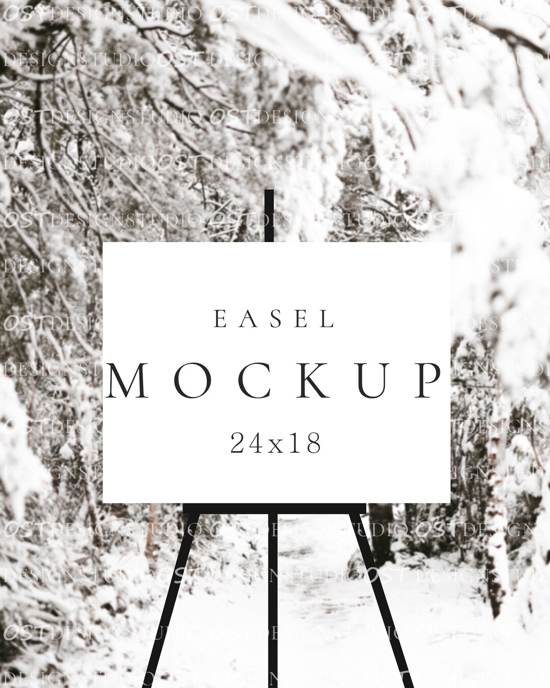 Winter Easel Sign Mockup Welcome Sign Mockup Wedding Easel Mockup ...