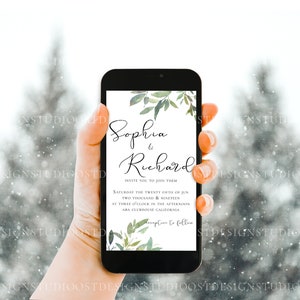 Winter iPhone Screen Mockup Invitation Mockup Wedding Mobile Mockup ...