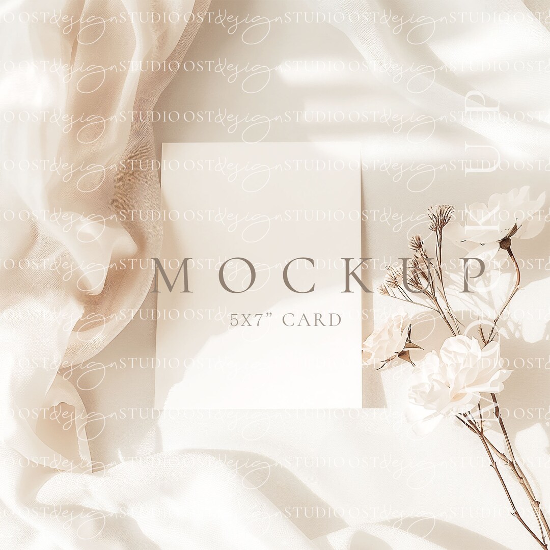 Greeting Card Mockup Wedding Stationery Mockup Invitation Template ...