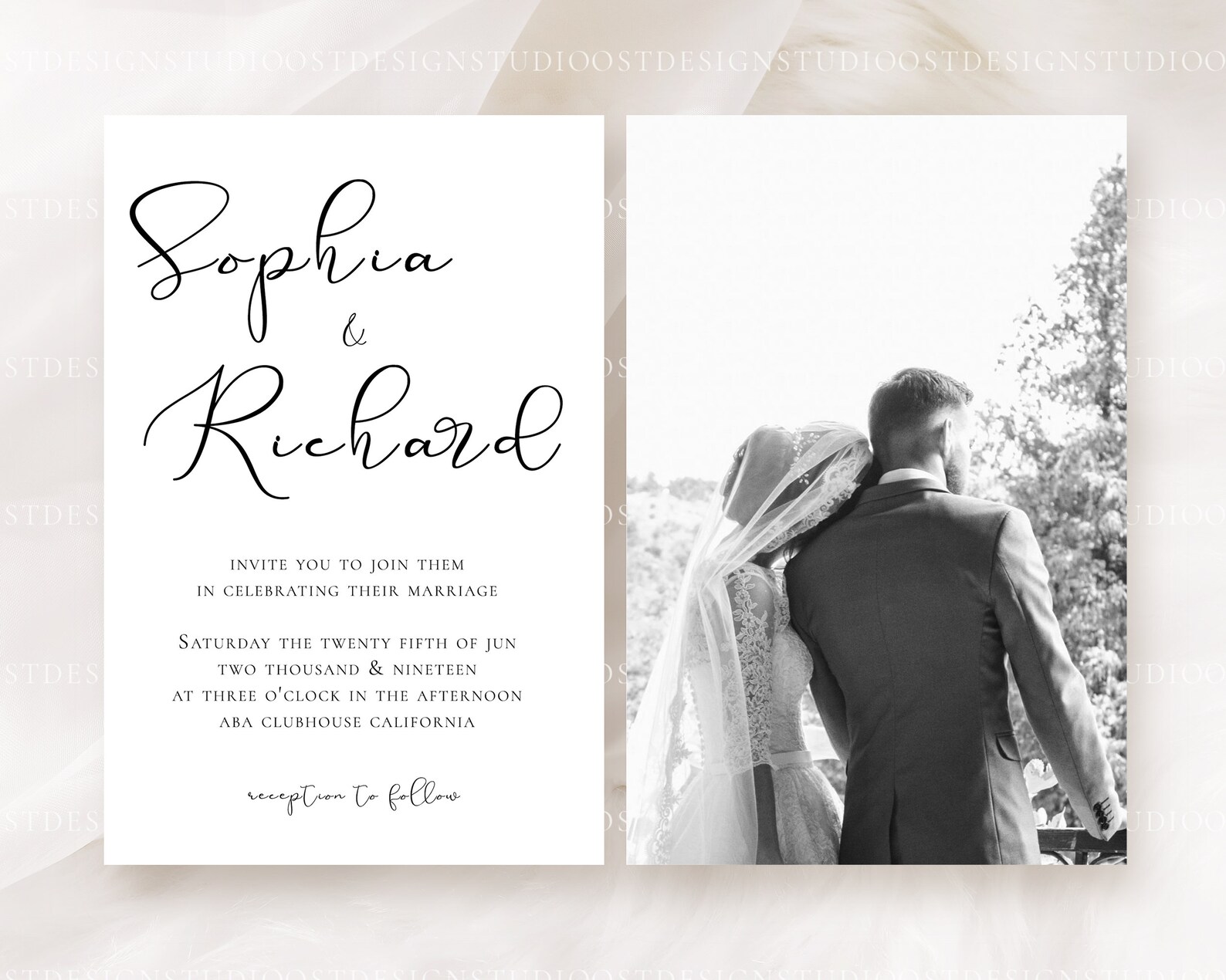 A6 Double Card Mockup Wedding Invitation Mockup Wedding Stationery ...