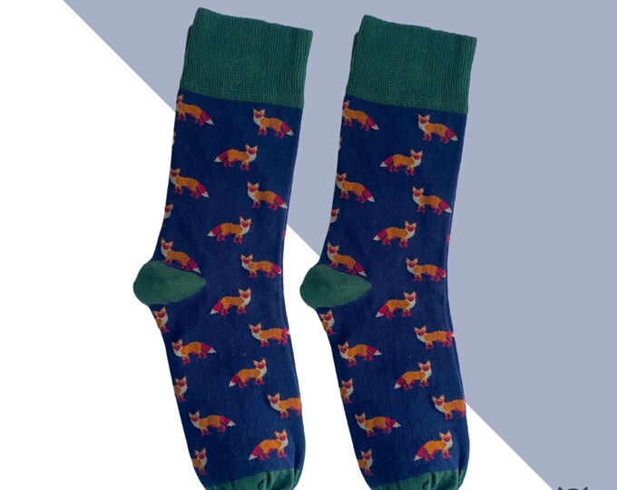 Fox Funny Socks | Cute Animal Red Fox | Comfy Super Socks | Premium ...