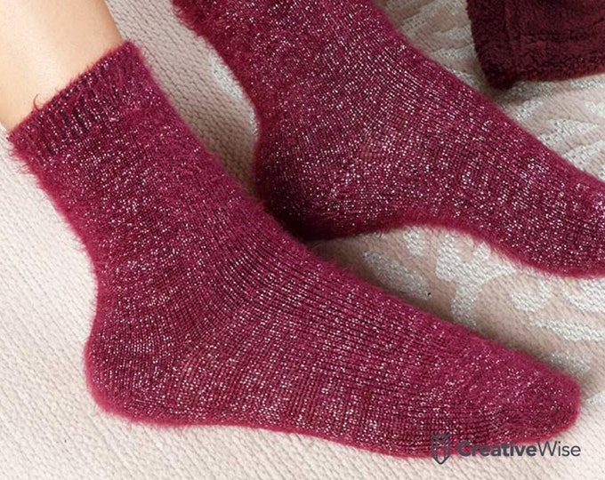 Fluffy Cosy Shiny Socks | Glitter Warm Winter Outfit Pattern | Premium ...