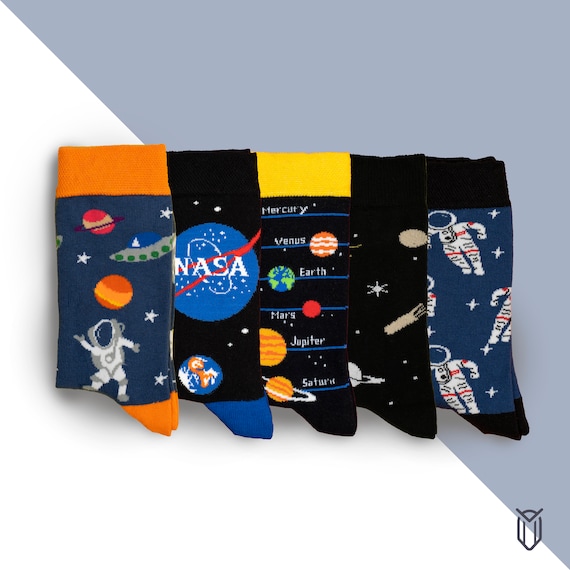 Space Planets Funny Socks Astronaut NASA Galaxy Cosmic Odd - Etsy