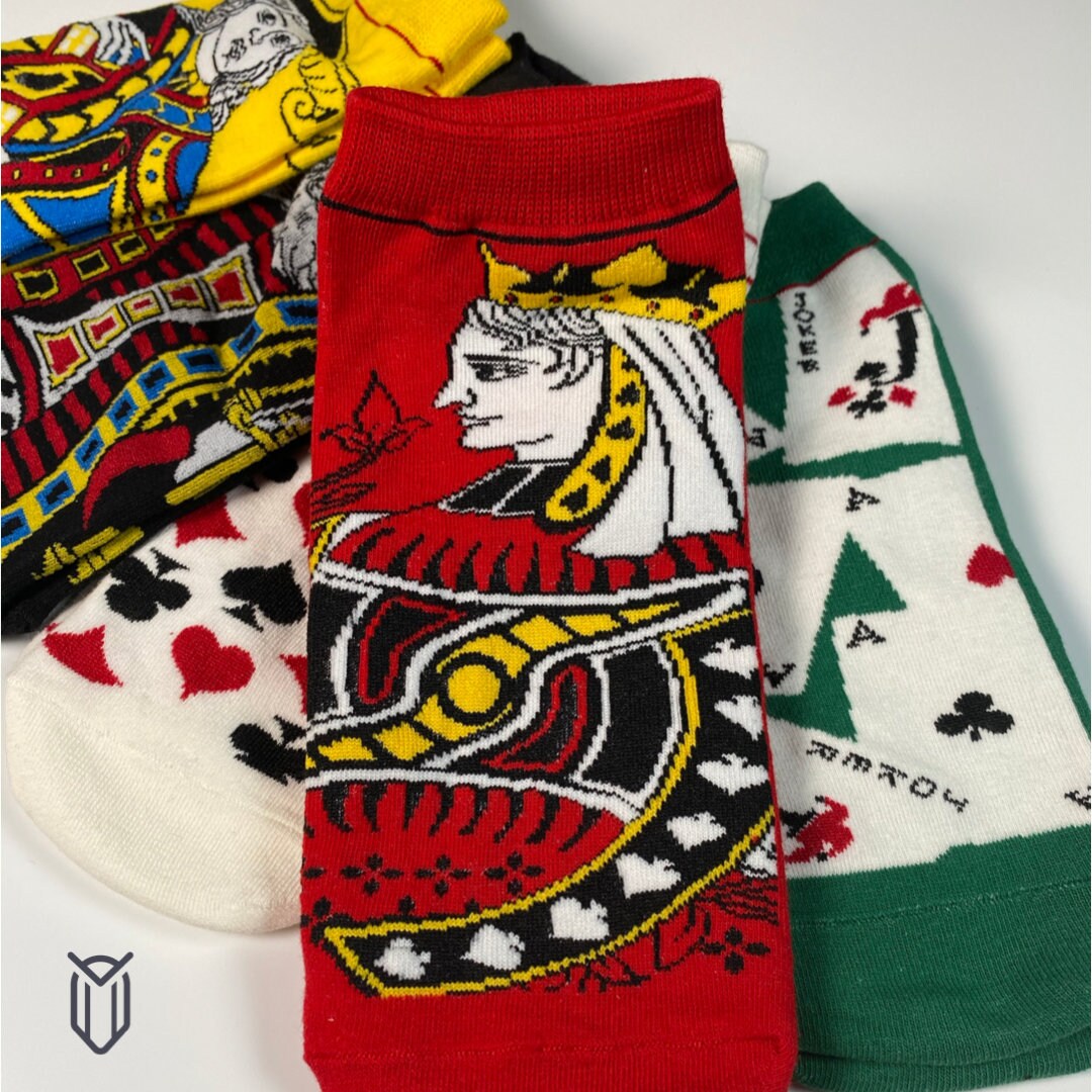 King Queen Jack Socks | Poker Card Player | Crazy Texas Odd Red Casino ...