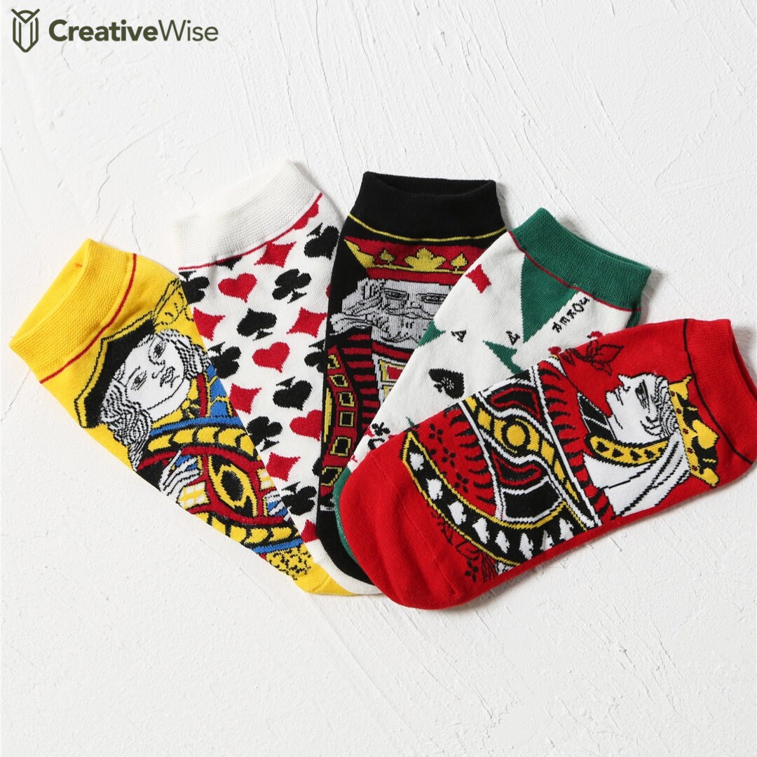 King Queen Jack Socks | Poker Card Player | Crazy Texas Odd Red Casino ...