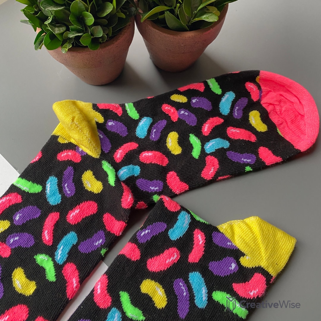 Jelly Bean Socks | Sweet Candy Cute Sock | Comfy Soft Cotton Colourful ...