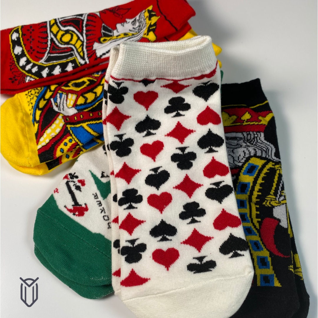 King Queen Jack Socks | Poker Card Player | Crazy Texas Odd Red Casino ...
