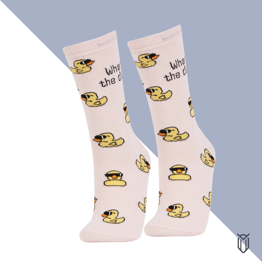 What the Duck Slogan Socks Ducky Cute Animal Outfit Super Soft Funny ...
