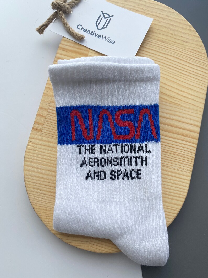 NASA White Socks Space Galaxy Themed Socks Cosmic Cute - Etsy
