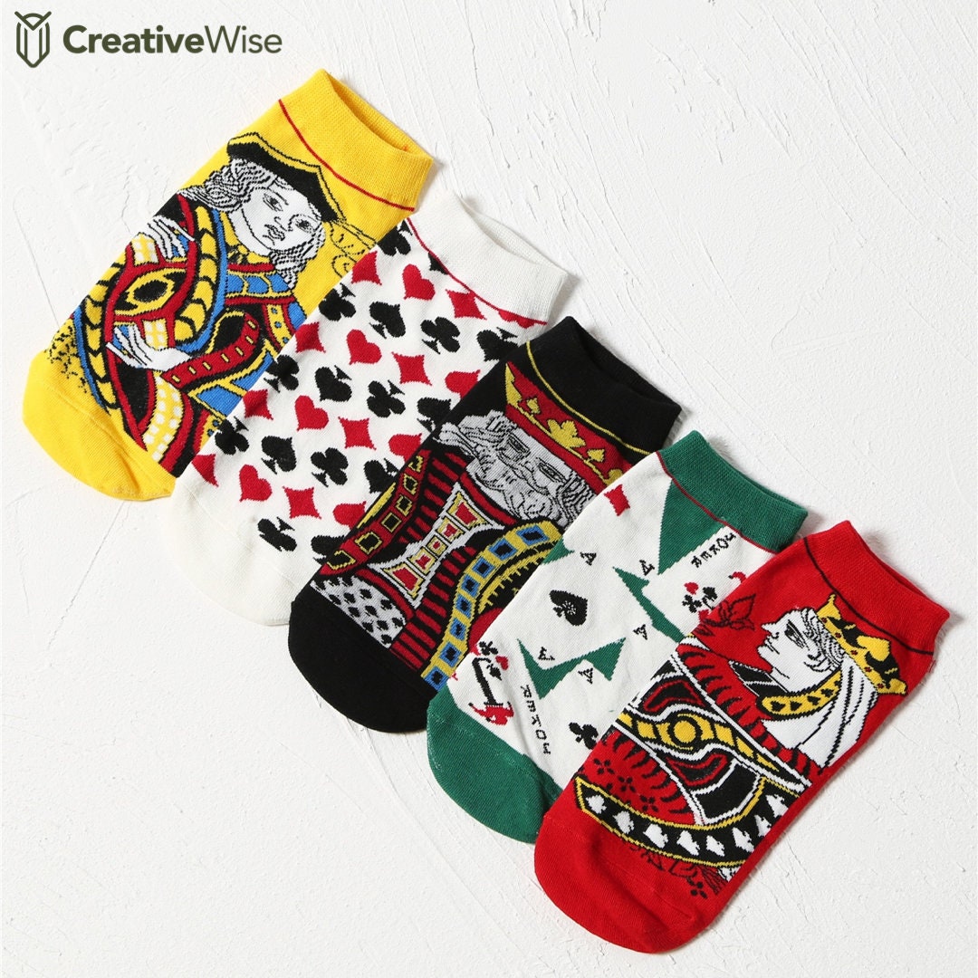 King Queen Jack Socks Poker Card Player Crazy Texas Odd - Etsy UK