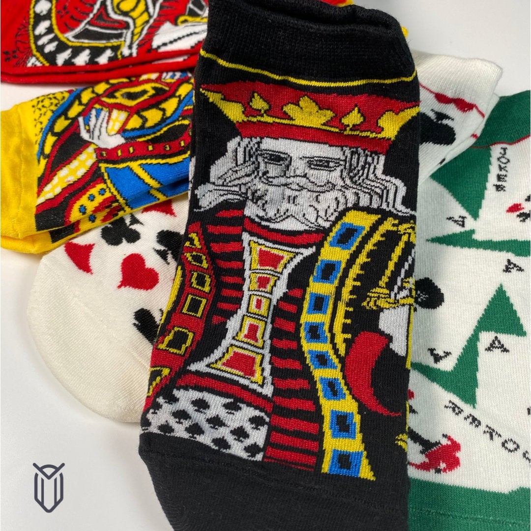King Queen Jack Socks | Poker Card Player | Crazy Texas Odd Red Casino ...