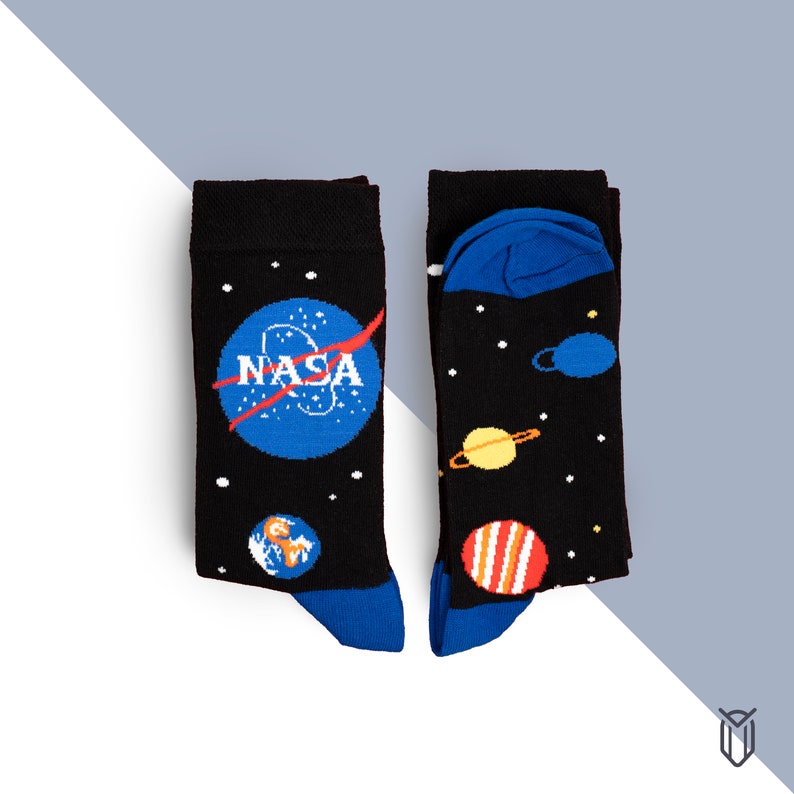 Space Planets Funny Socks | Astronaut NASA Galaxy Cosmic Odd Present ...
