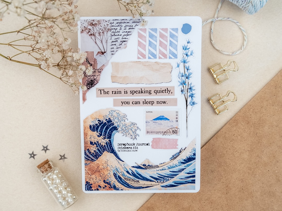 Aesthetic Vintage Sticker Sheet for Bullet Journal Scrapbook - Etsy Polska