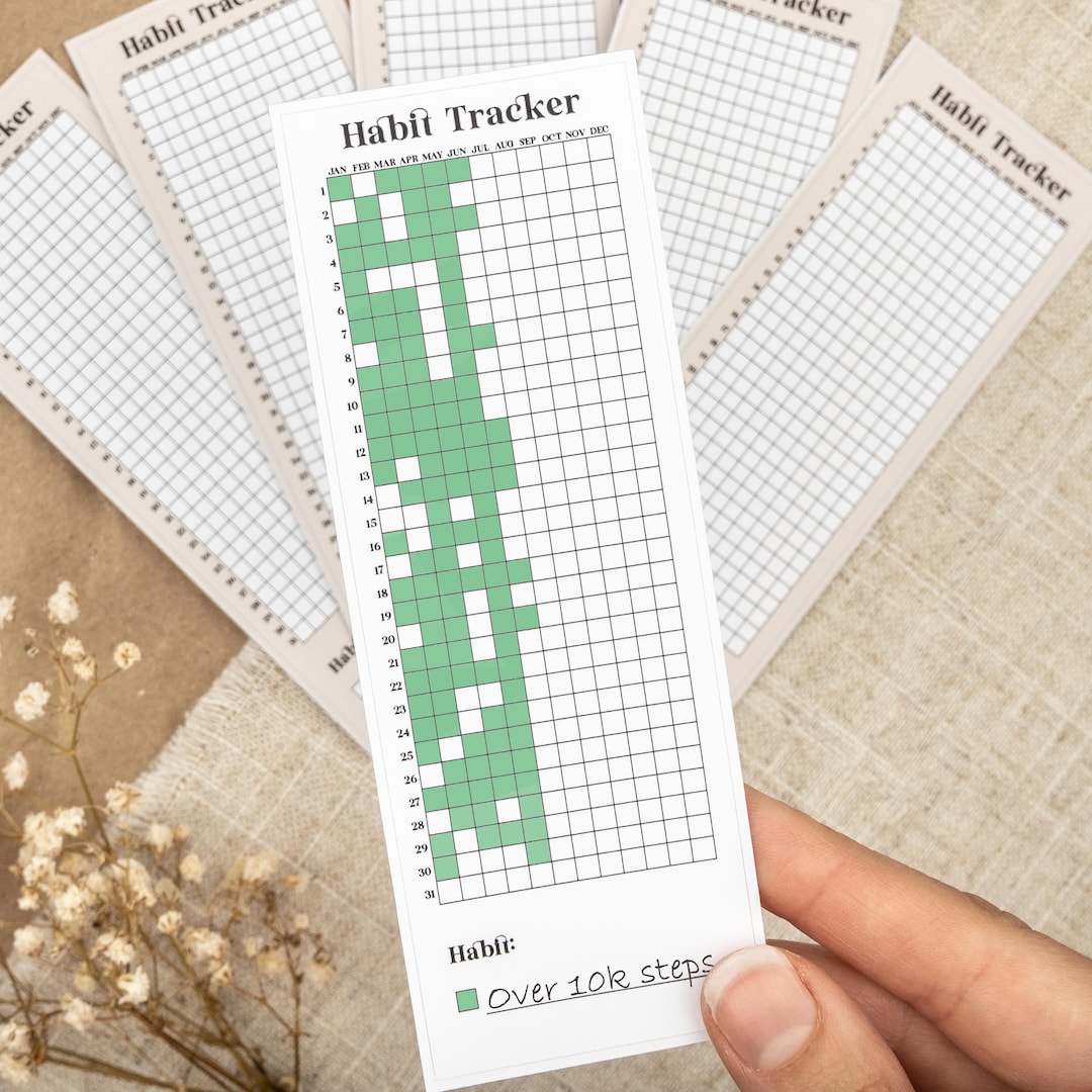 Yearly Habit Tracker Sticker: Pixel Planner, Journal Sticker - Etsy