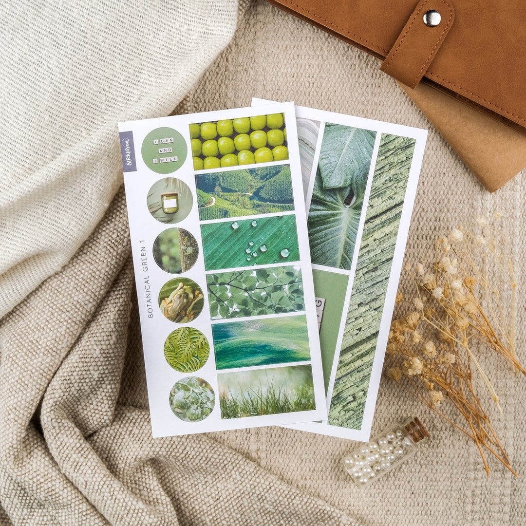 Botanical Green Stickers, Aesthetic Green Stickers, Green Themed ...