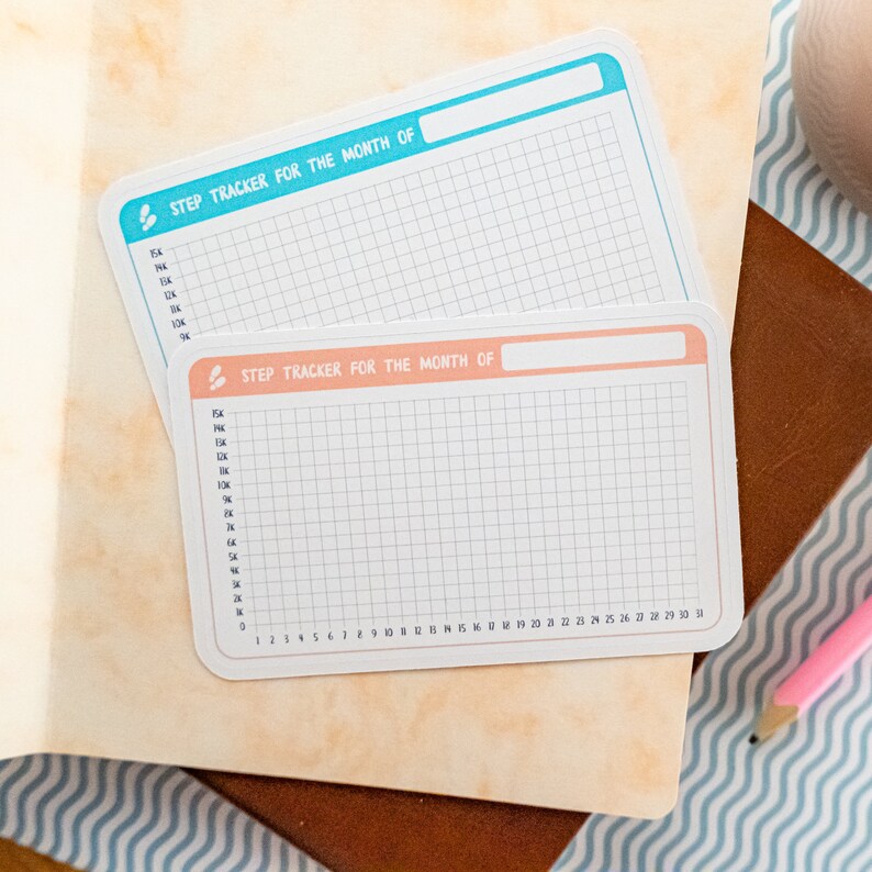 Steps Graph Sticker Daily Steps Record Monthly Steps - Etsy