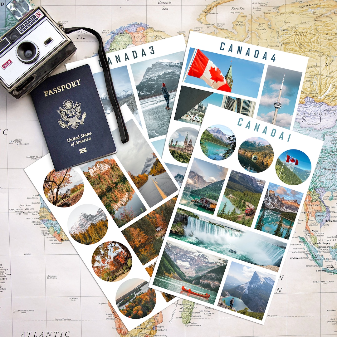 Canada Travel Stickers, Canadian Stickers, Canada Sticker Sheet, Travel ...