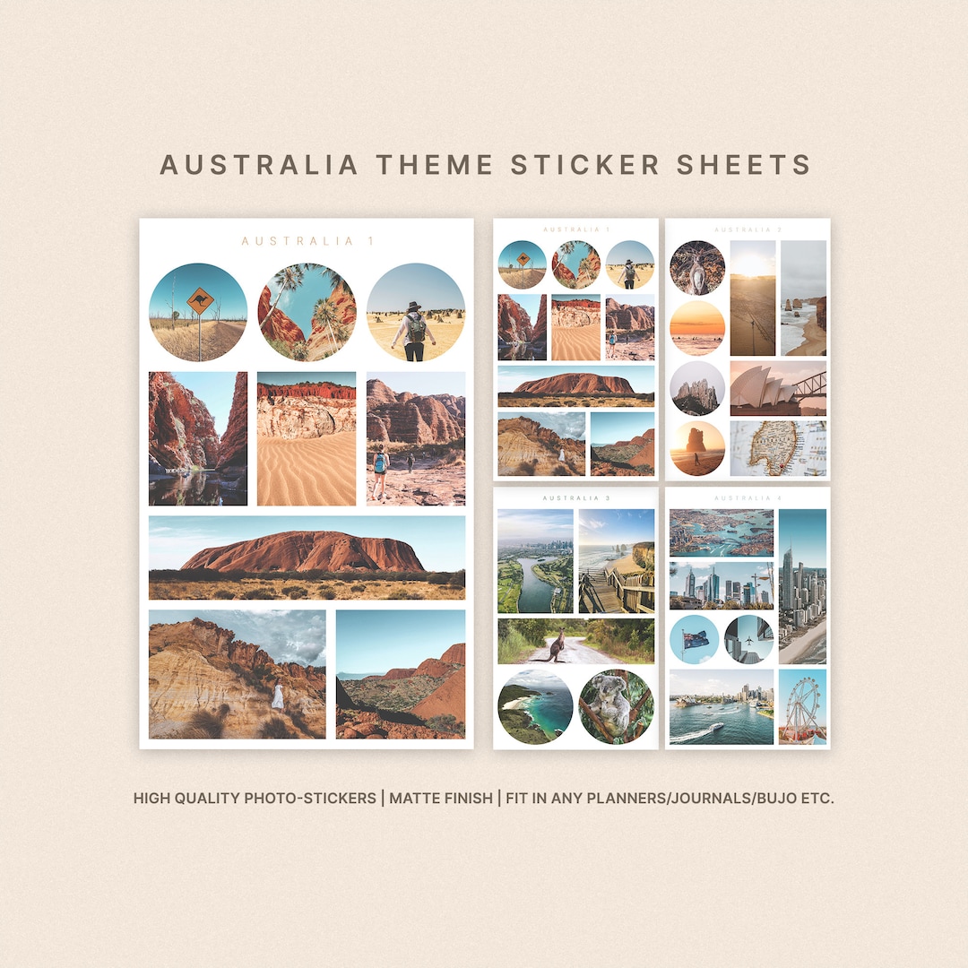 Australia Themed Stickers Travel Journal Stickers - Etsy