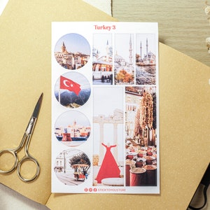 Turkey Travel Sticker Sheets, Turkey Country Theme Stickers, Istanbul ...