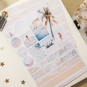 At the Beach Weekly Bujo Kit, Beach Theme Weekly Stickers, Summertime ...