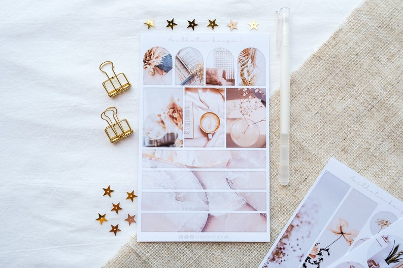 Aesthetic Vibes Stickers Beige Cream Neutral Sticker Sheet Gift for ...