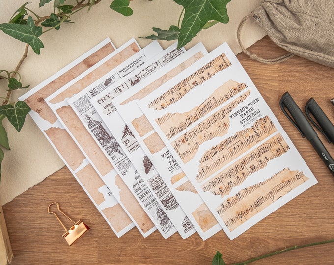 Vintage Ripped Paper Background With World Map Musical Notes - Etsy