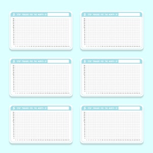 Steps Graph Sticker, Daily Steps Record, Monthly Steps Tracker, Walking ...