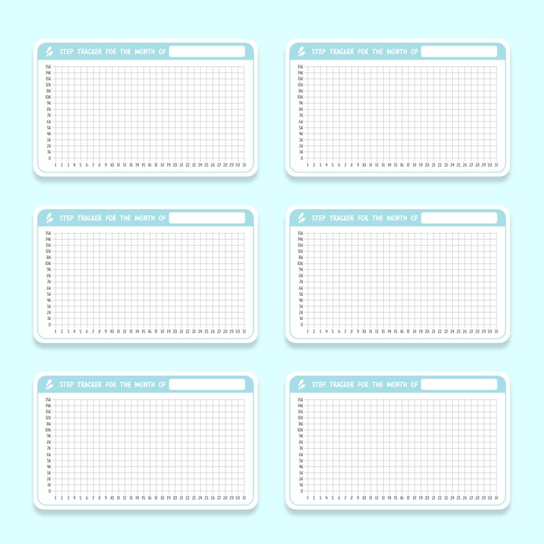 Steps Graph Sticker Daily Steps Record Monthly Steps - Etsy