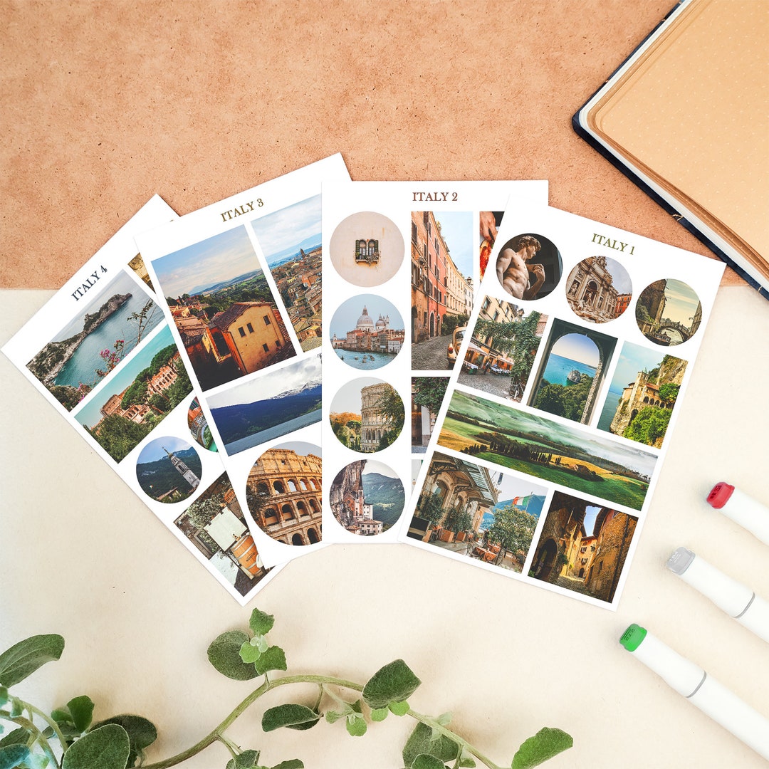 ITALY Theme Stickers Set 4 Different Sticker Sheets for - Etsy