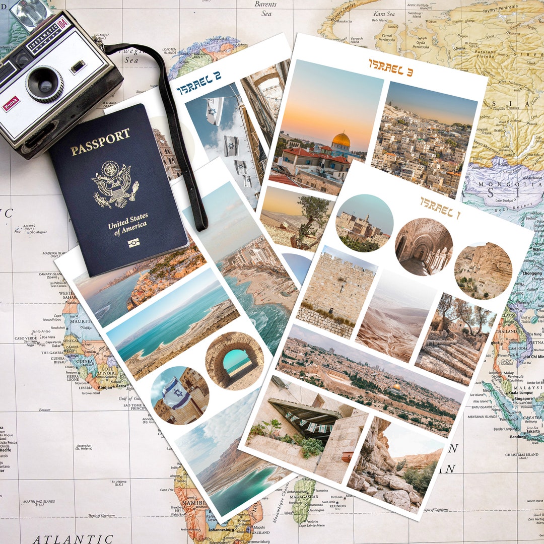 Israel Travel Journal Stickers, Tel Aviv Jerusalem Stickers, Israel ...