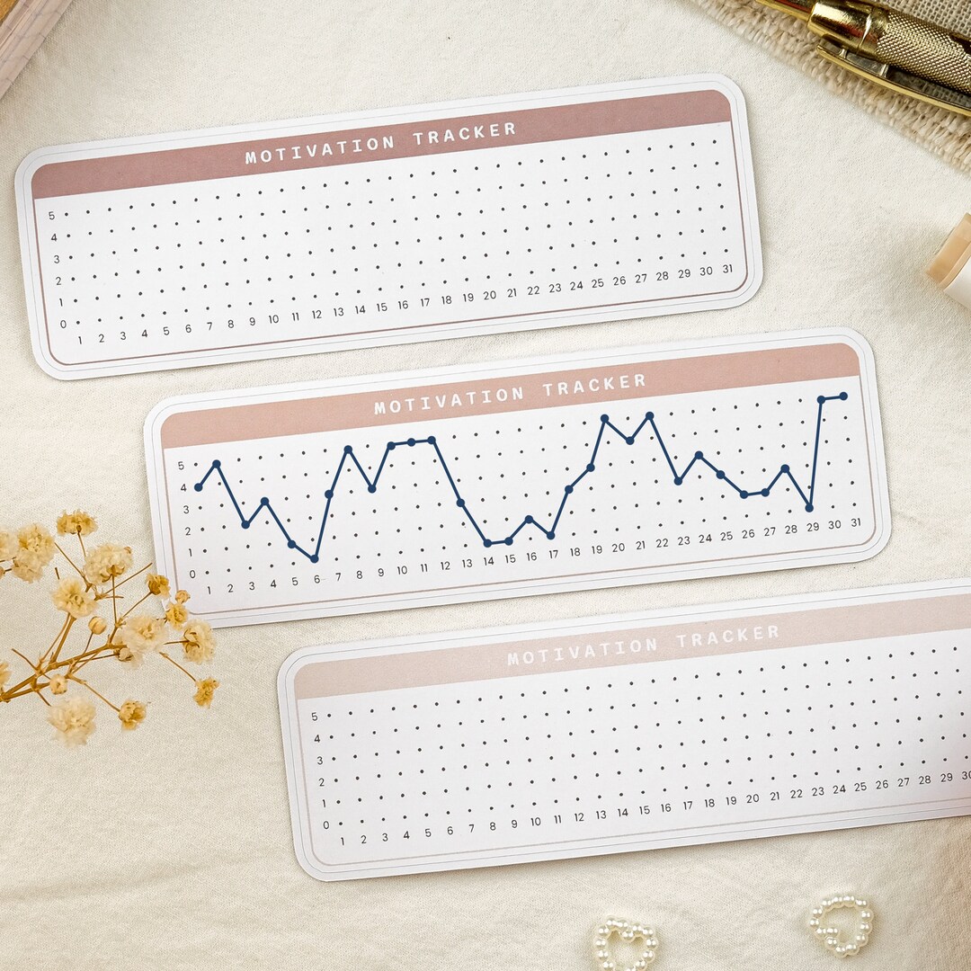 Monthly Motivation Tracker Sticker | Motivation Graph Sticker for ...