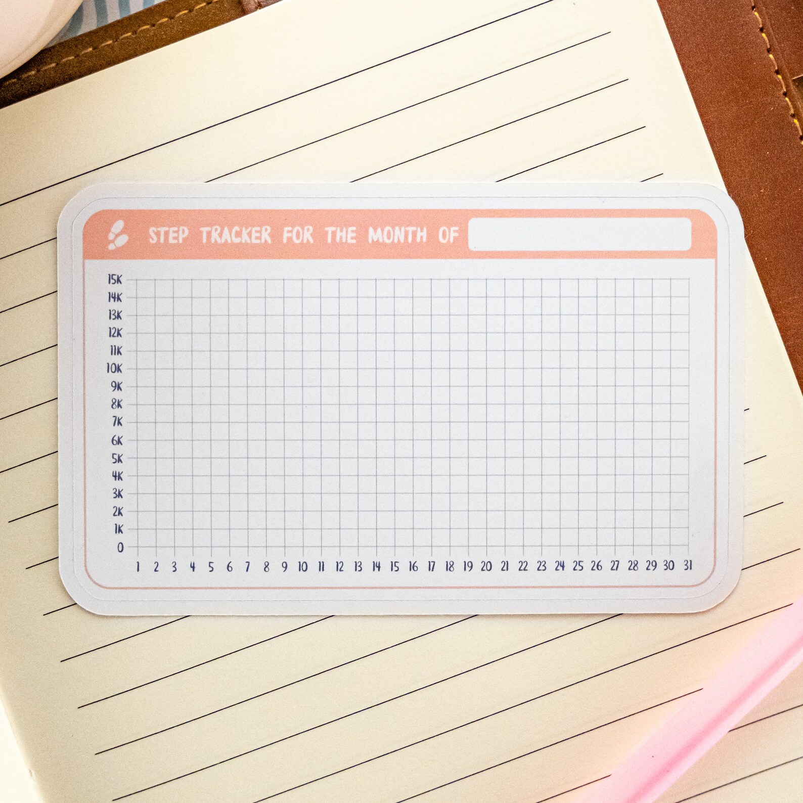 Steps Graph Sticker Daily Steps Record Monthly Steps - Etsy