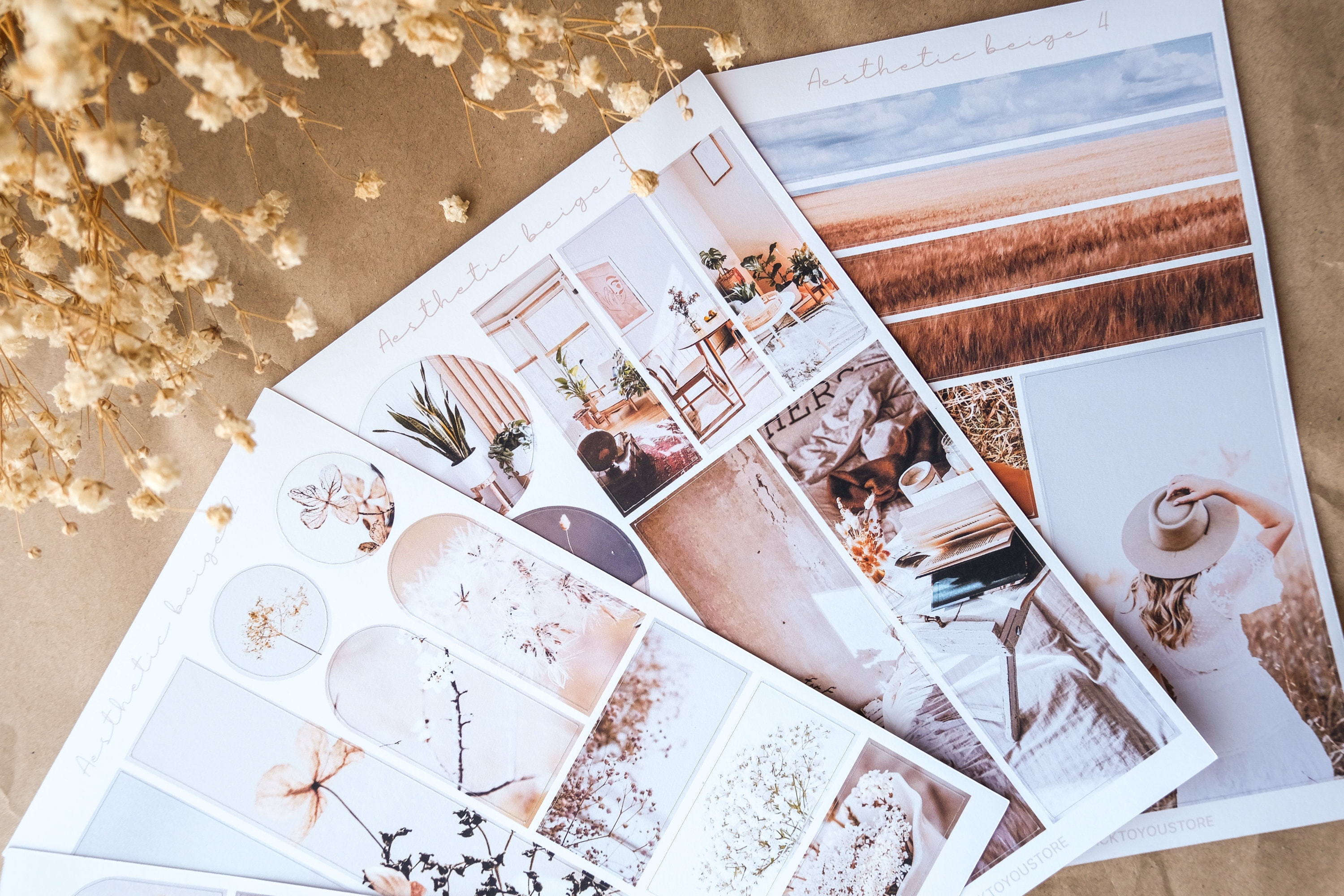 Aesthetic Vibes Stickers Beige Cream Neutral Sticker Sheet - Etsy