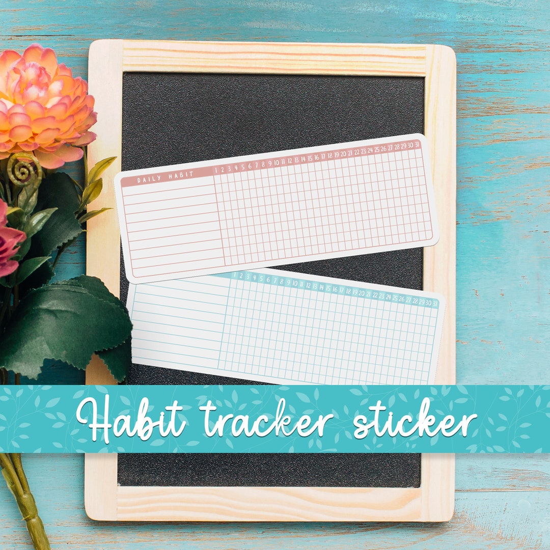 Monthly Habit Tracker Stickers - Planner and Bullet Journal Stickers ...