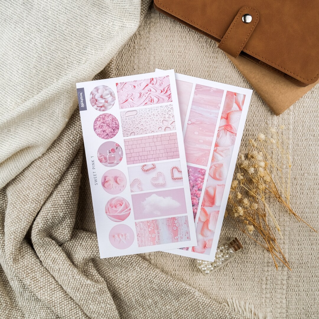 Pink Aesthetic Journal Stickers, Dreamy Pink Stickers, Soft Pastel Pink ...