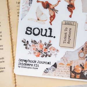 Vintage Art Decor Stickers For Journaling, Aesthetic Retro Stickers 