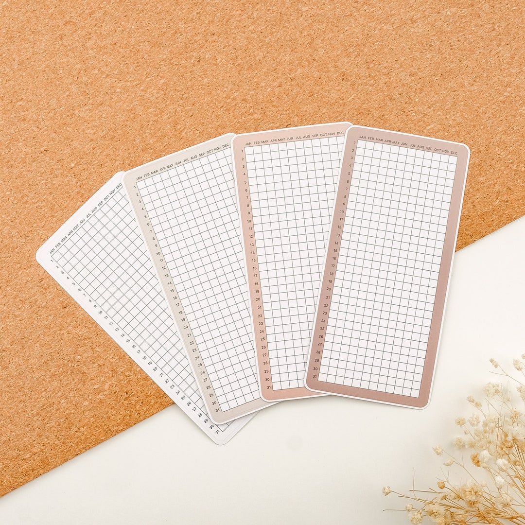 Aesthetic Yearly Tracker Sticker. Perfect to Track Your Daily Moods ...