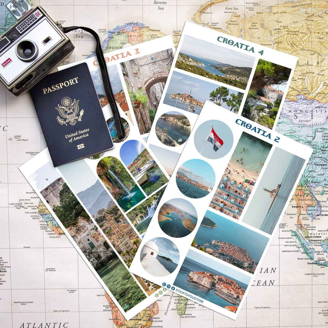 Croatia Travel Sticker Sheets: Landmark Souvenir Stickers - Etsy